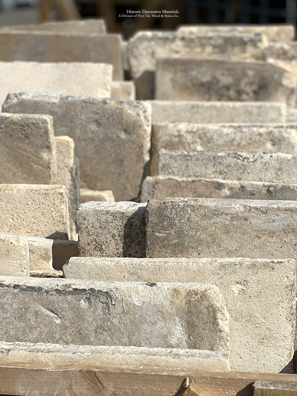 Antique French Limestone Floor Tile is salvaged from old French manor ...