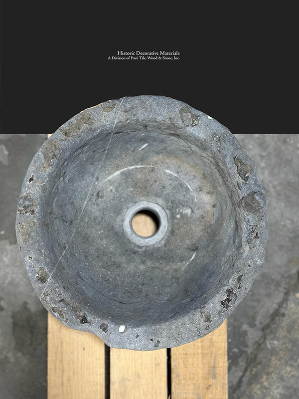 Hand-Carved Antique Belgian Bluestone Vessel - Historic Decorative ...