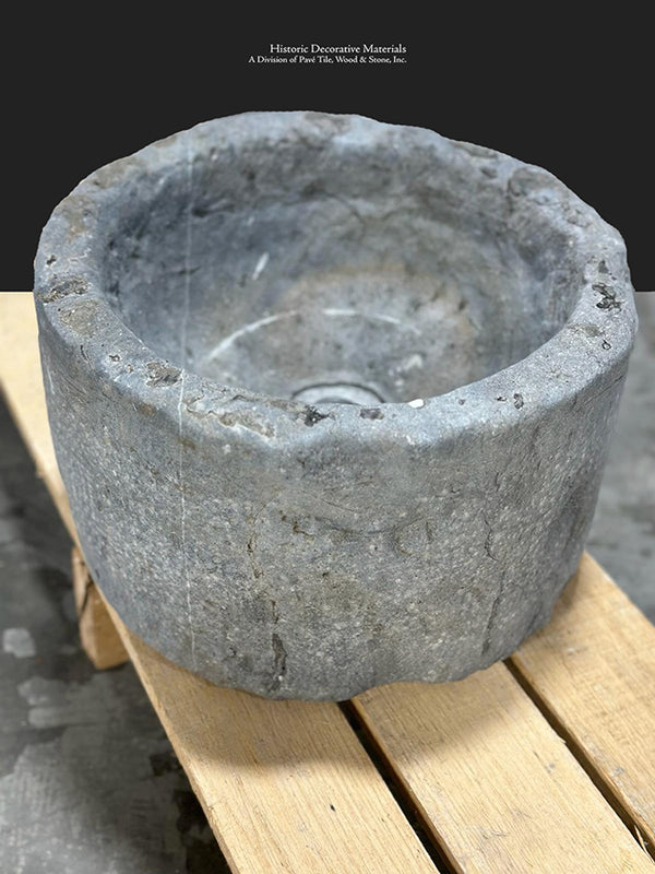 Hand-Carved Antique Belgian Bluestone Vessel - Historic Decorative ...