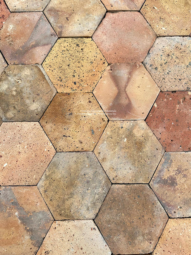 Geometric French reclaimed terra cotta tile hexagons elevate interiors ...
