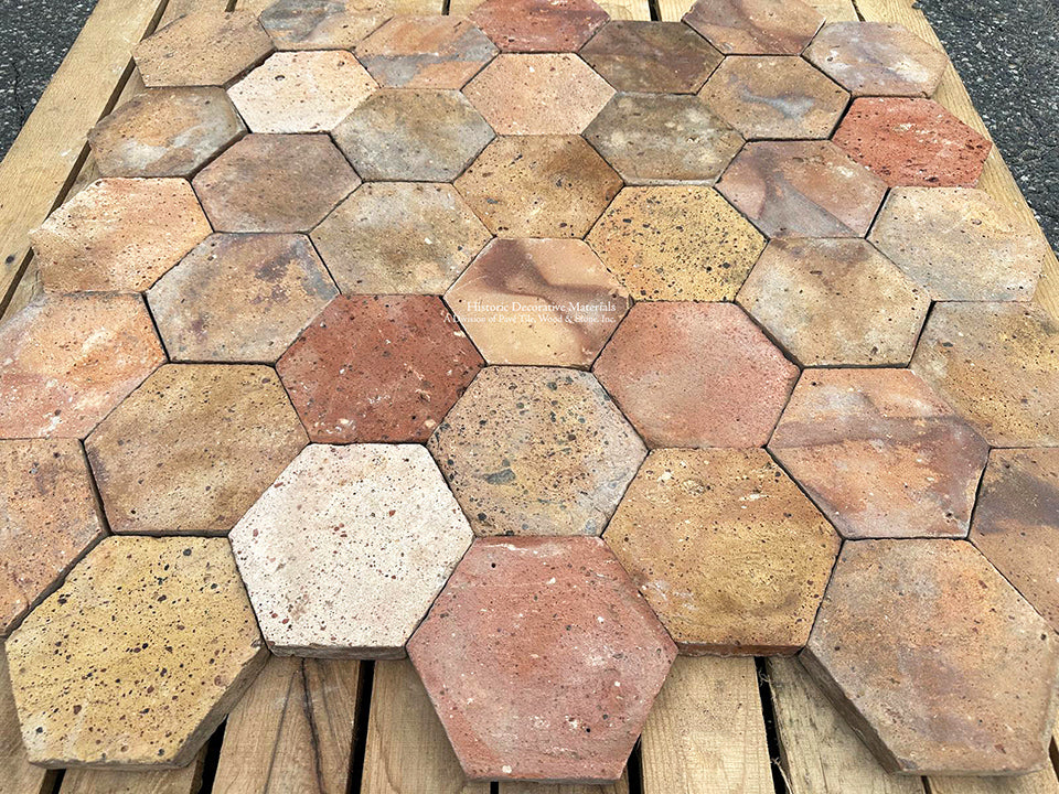 Geometric French reclaimed terra cotta tile hexagons elevate interiors ...