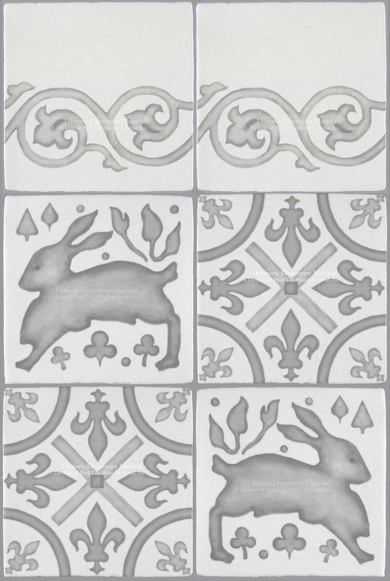 Antique French Hand Painted Flower Border Tile create elegant kitchens ...